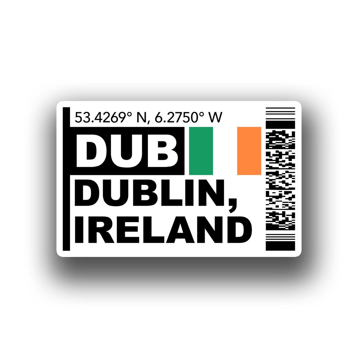DUB Dublin, Ireland Boarding Pass Glossy Travel Sticker | Irish Travel ...