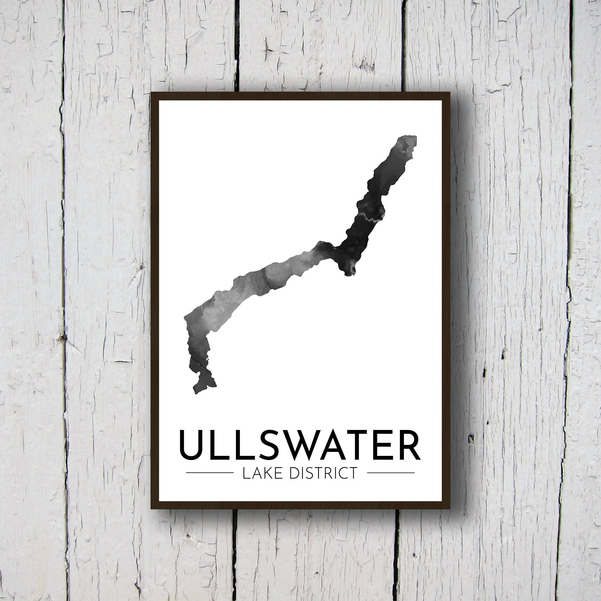 Ullswater Lake Map Glossy Print Lake District Print Lake Outline Poster ...