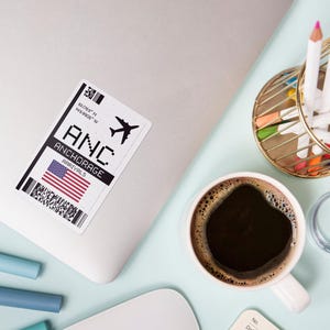 ANC Anchorage Boarding Pass Glossy Sticker | Alaska Travel Sticker ...