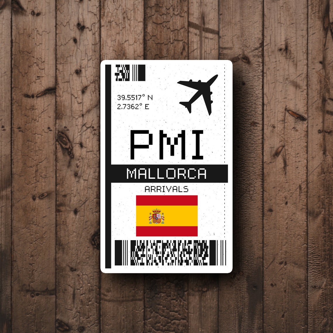 PMI Mallorca Spain Boarding Pass Glossy Travel Sticker - Etsy