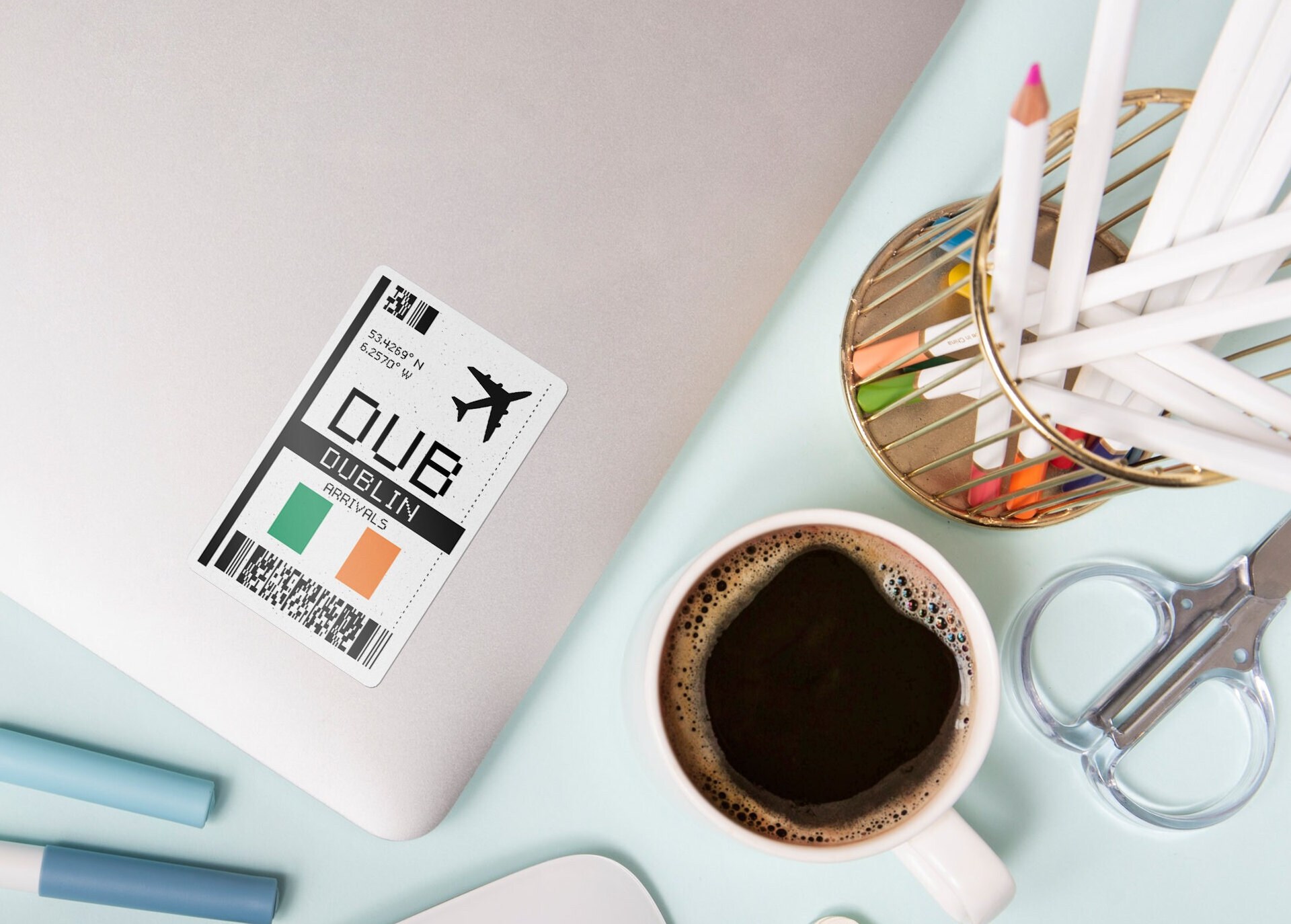 DUB Dublin Boarding Pass Glossy Travel Sticker | Ireland Travel Sticker ...