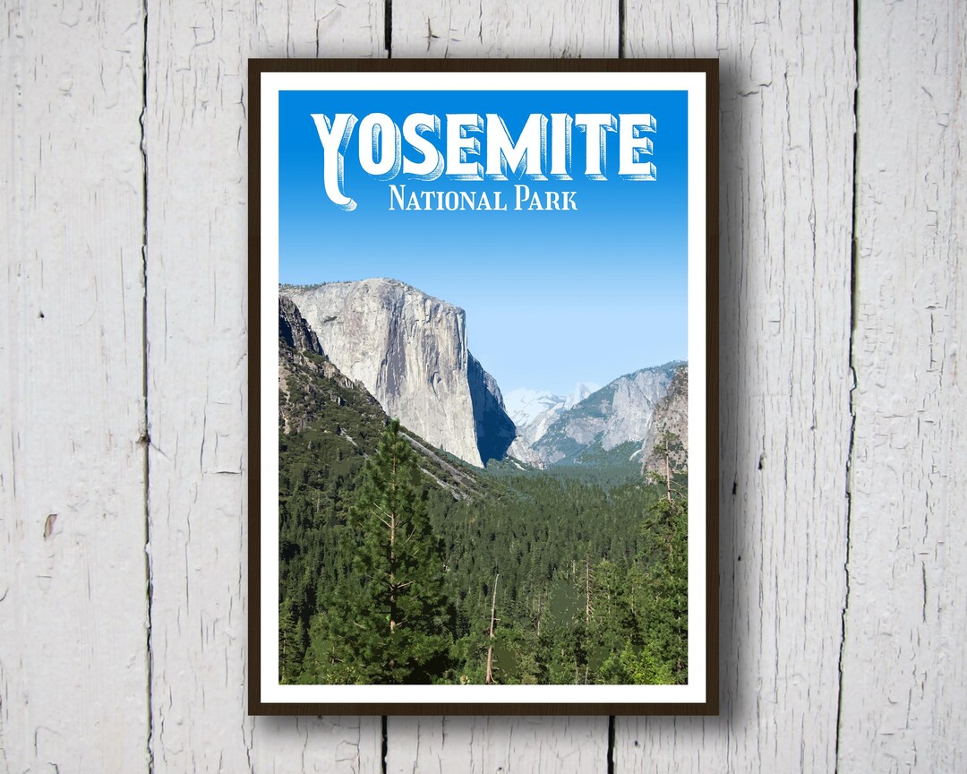 Vintage Yosemite National Park A4 Glossy Print California Poster Retro ...