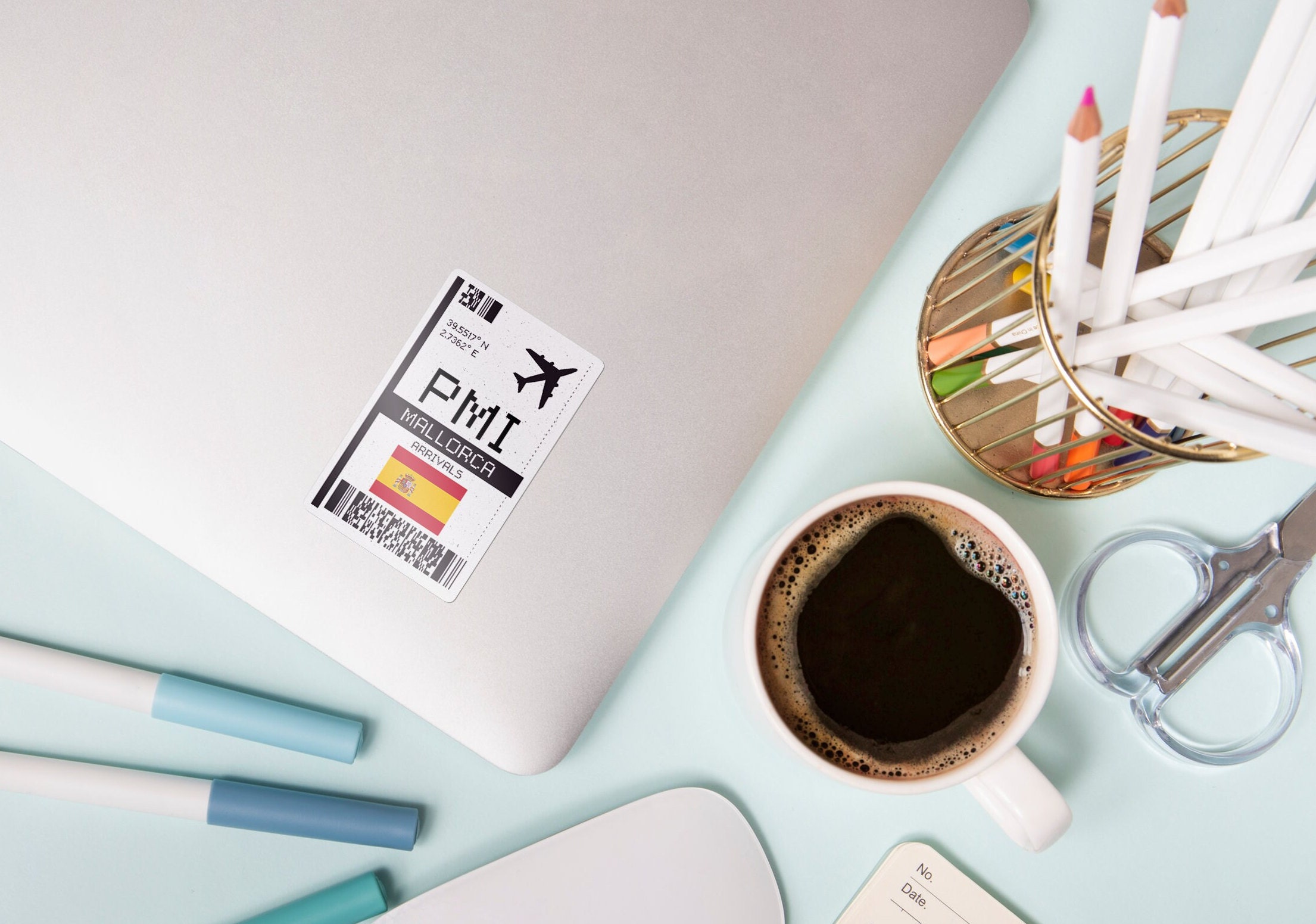 PMI Mallorca, Spain Boarding Pass Glossy Travel Sticker | Palma De ...