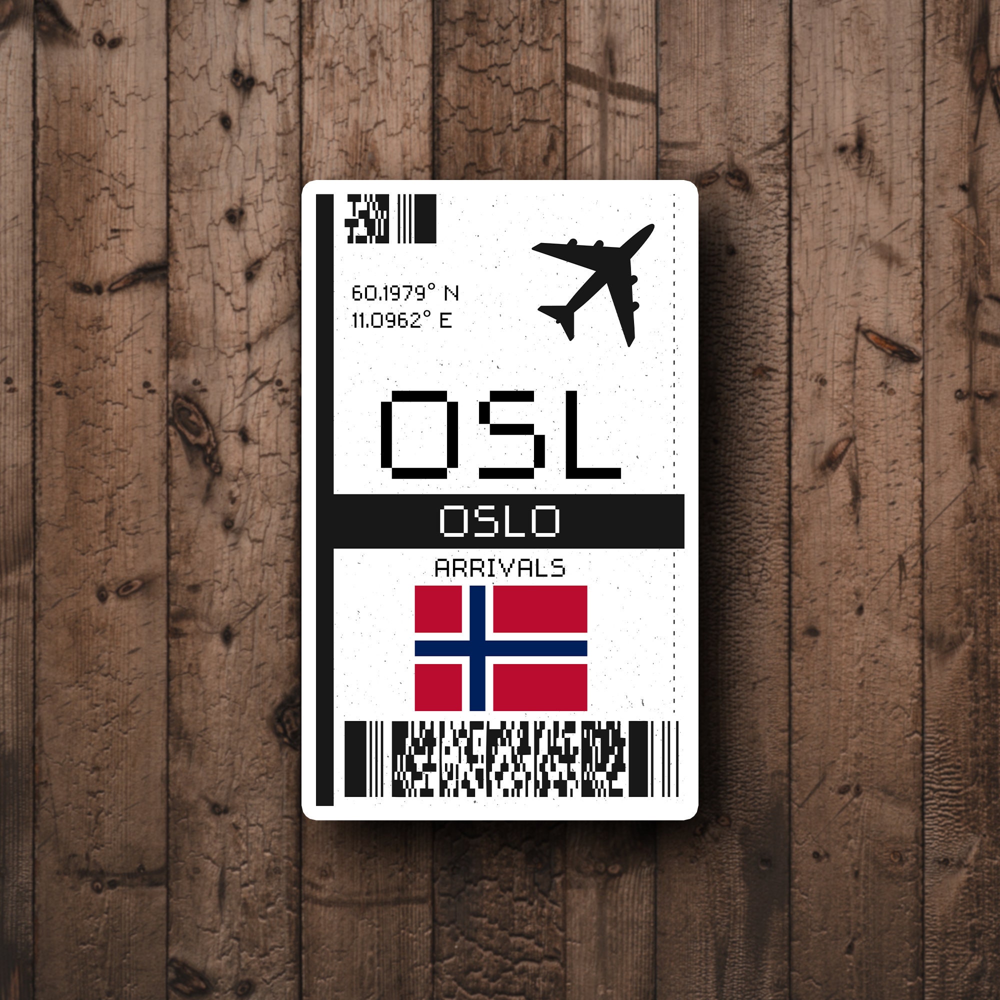 OSL Oslo, Norway Boarding Pass Glossy Travel Sticker Norway Travel ...