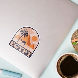 Egypt Pyramids Glossy Sticker Retro Travel Sticker Pyramid Sticker ...