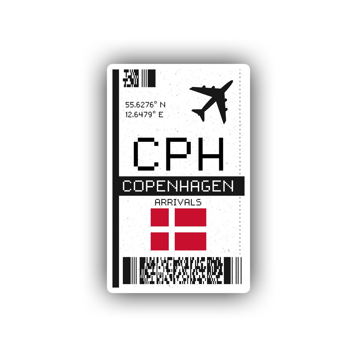 CPH Copenhagen Boarding Pass Glossy Travel Sticker Denmark Travel ...