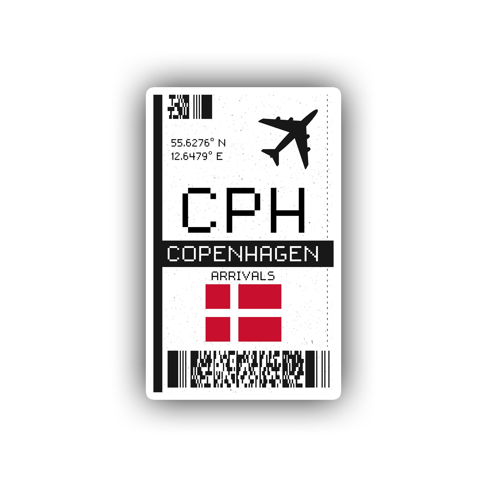 CPH Copenhagen Boarding Pass Glossy Travel Sticker Denmark Travel ...