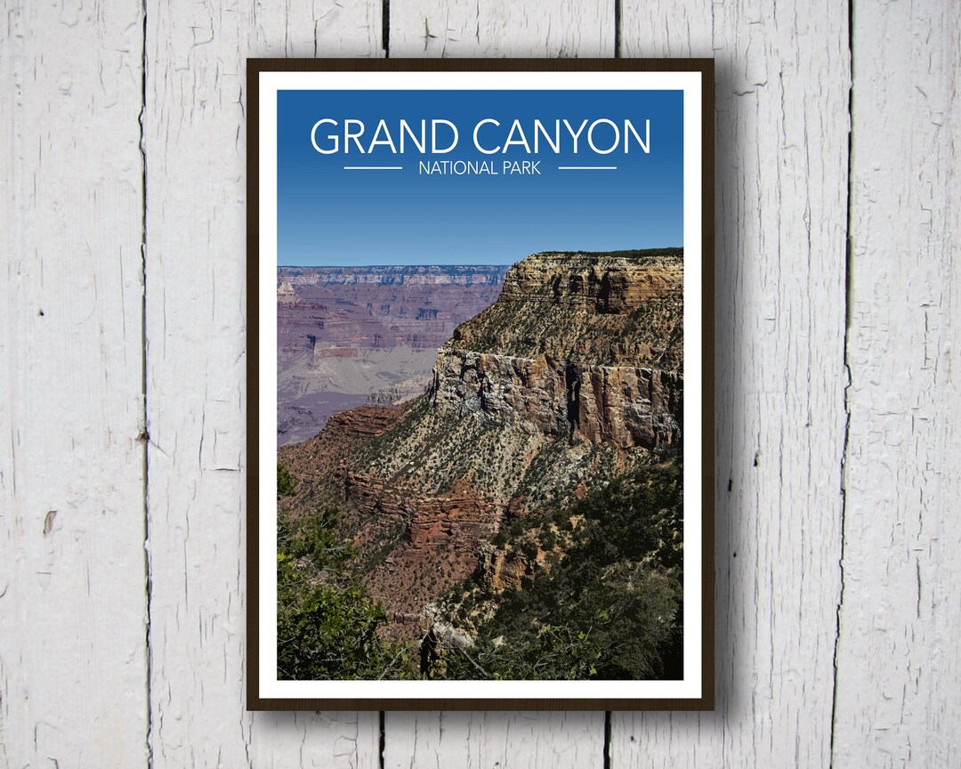 Stylised Grand Canyon A4 Glossy Print Arizona Poster Retro Grand Canyon ...