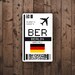 BER Berlin, Germany Boarding Pass Glossy Sticker | Germany Travel ...