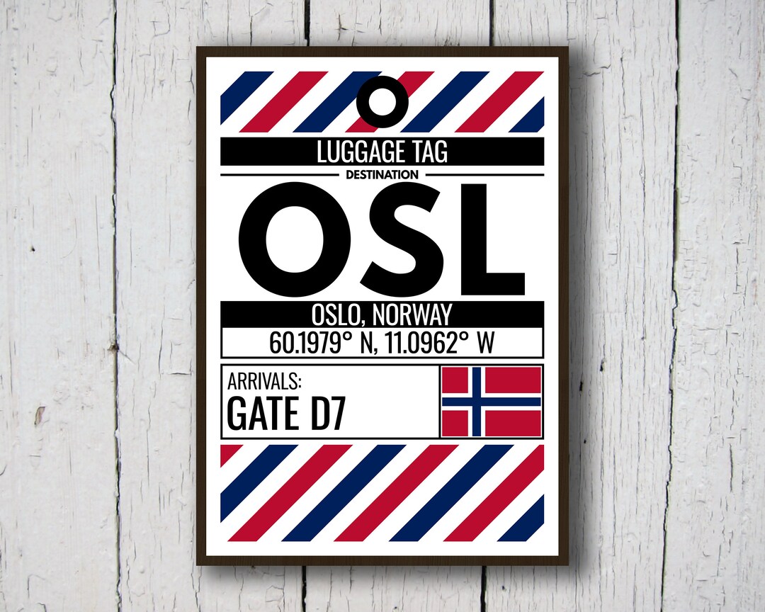 OSL Oslo, Norway Boarding Pass Glossy Print | Norway Travel Poster ...