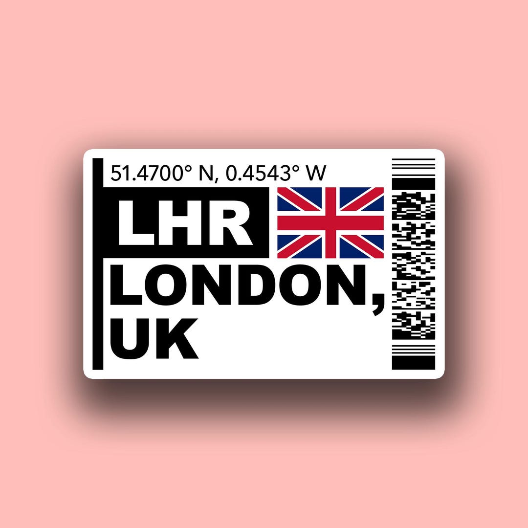 LHR London Boarding Pass Glossy Sticker - UK Travel Laptop Sticker - Etsy