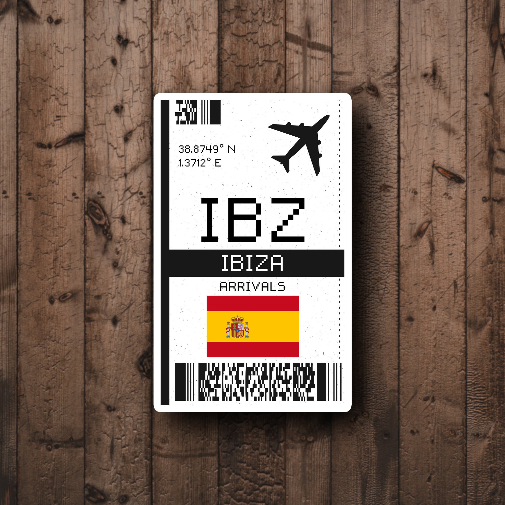 IBZ Ibiza Boarding Pass Glossy Travel Sticker Spain Travel Sticker ...