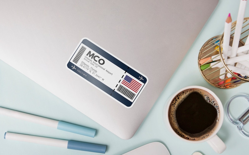 MCO Orlando Airport Boarding Pass Sticker Airport Sticker - Etsy