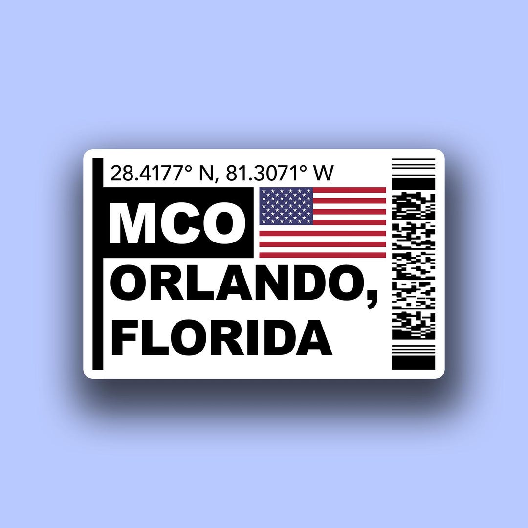 MCO Orlando Florida Boarding Pass Glossy Sticker - Etsy