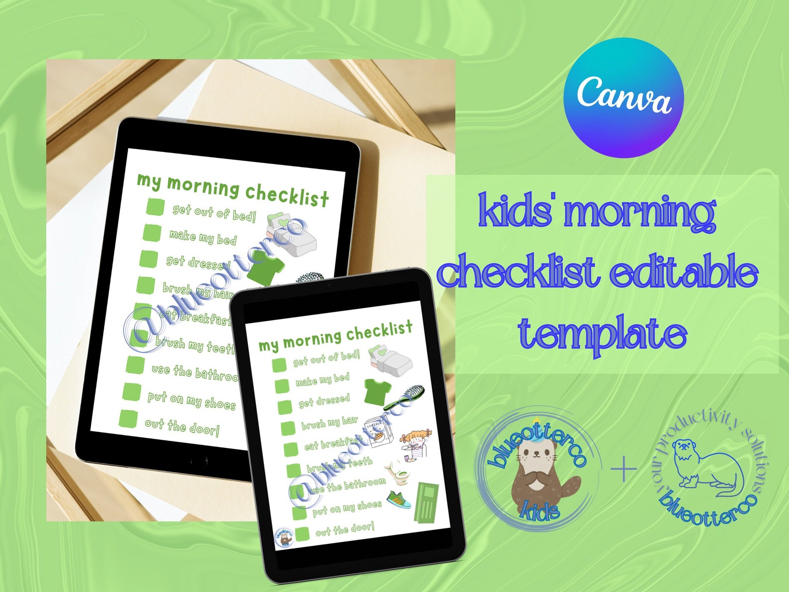CANVA EDITABLE Kids' Morning Routine Checklist Printable: Keep Your ...