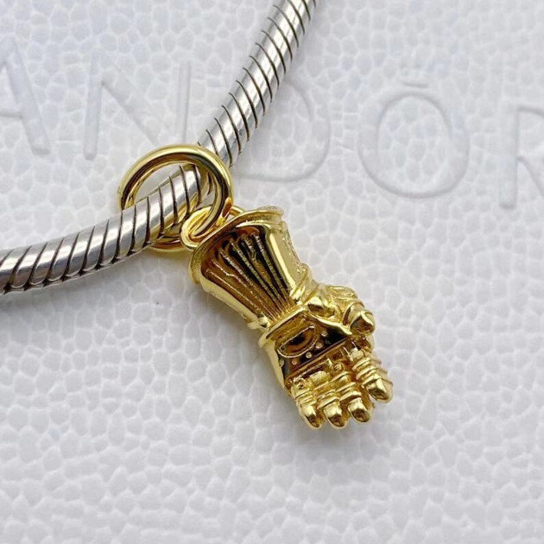 Pandora,marvel the Avengers Infinity Gold Gauntlet Glover Dangle Charm ...