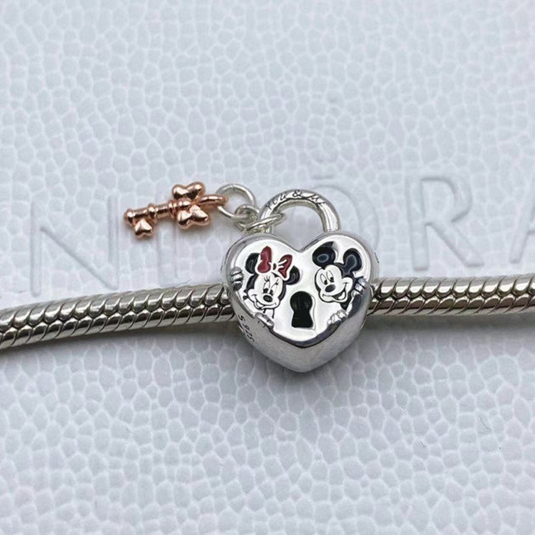 Pandora,disney Mickey Mouse & Minnie Mouse Padlock Dangle Charm ,charms ...