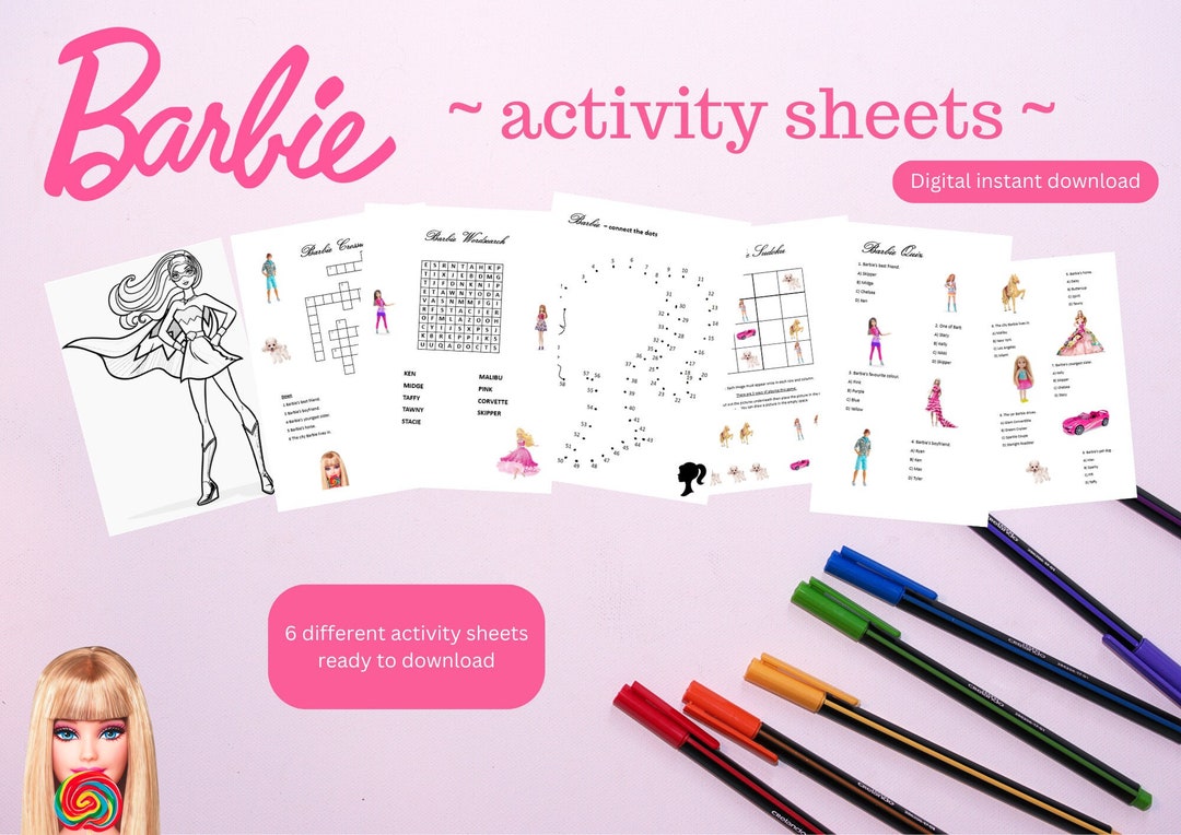 Holiday Barbie Activity Pack Crossword, Wordsearch, Connect the Dots ...