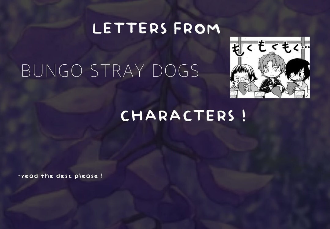Handwritten Letters Stickers From Bungo Stray Dogs Characters - Etsy