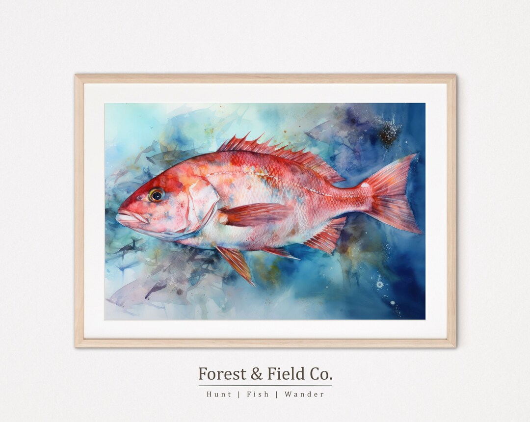 Red Snapper Serenity Watercolor Painting - Printable Wall Art for ...