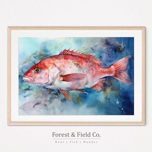 Red Snapper Serenity Watercolor Painting - Printable Wall Art for ...