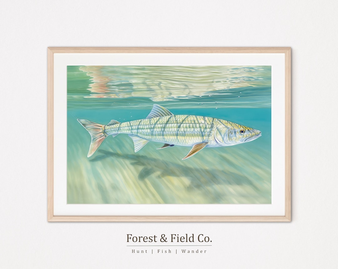 Bonefish Watercolor Painting: Coastal Fishing Art Print (digital Download) - Etsy