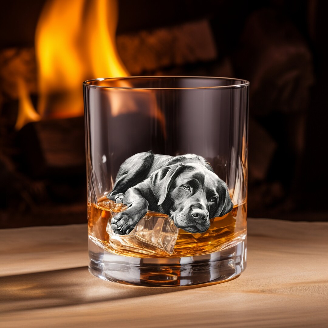 Black Lab Whiskey Glass Set Bar Glass 5 Best Gift for Him Perfect Dog ...