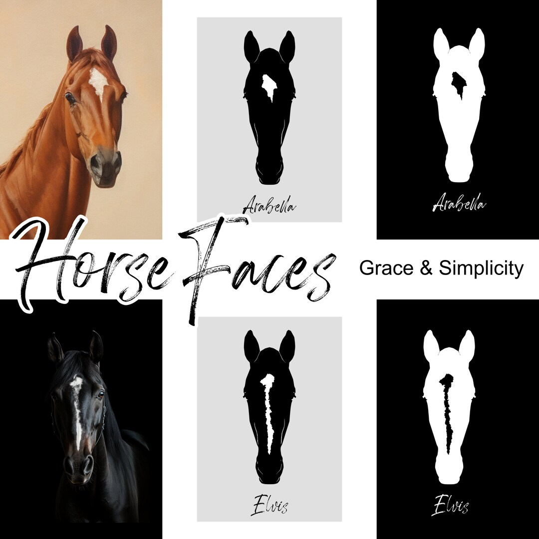 Custom Horse Portrait With Face Markings Print (digital Download) - Etsy