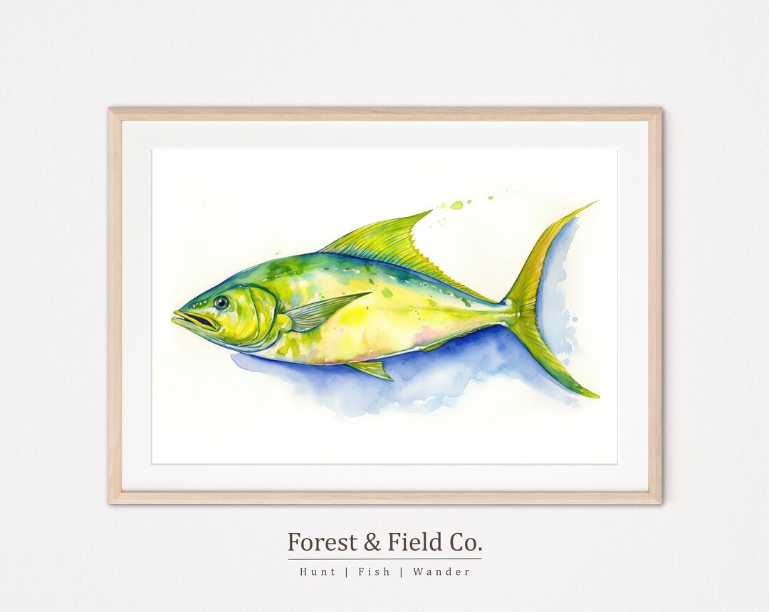 Mahi Mahi Watercolor Art Print, Vibrant Ocean Fish (digital Download ...