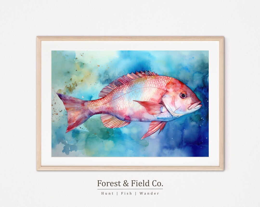 Red Snapper Dreams Wall Art - Printable Digital Download for Fishing ...