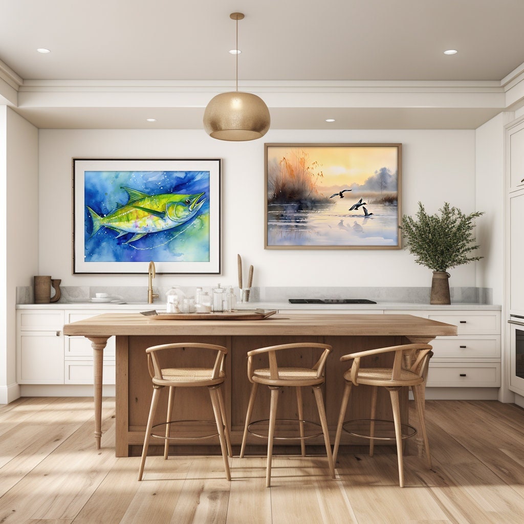 Majestic Mahi Mahi Watercolor Painting Printable Wall Art - Etsy