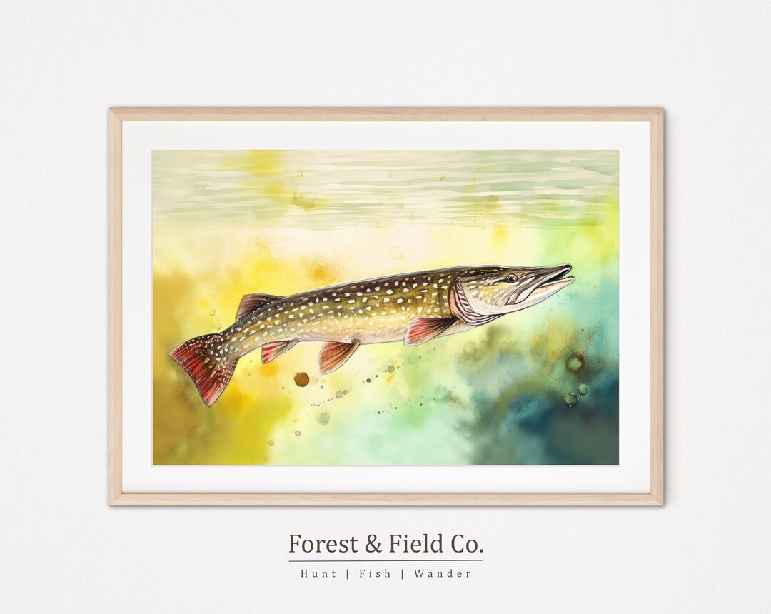 Majestic Muskie Wall Art - Printable Digital Download for Fishing Lodge ...