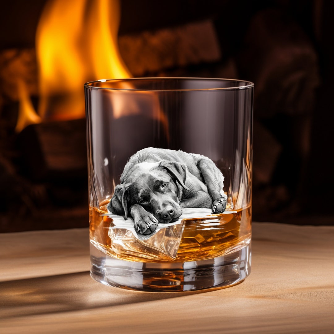 Black Lab Whiskey Glass Set Bar Glass 12 Best Gift for Him Perfect Dog ...