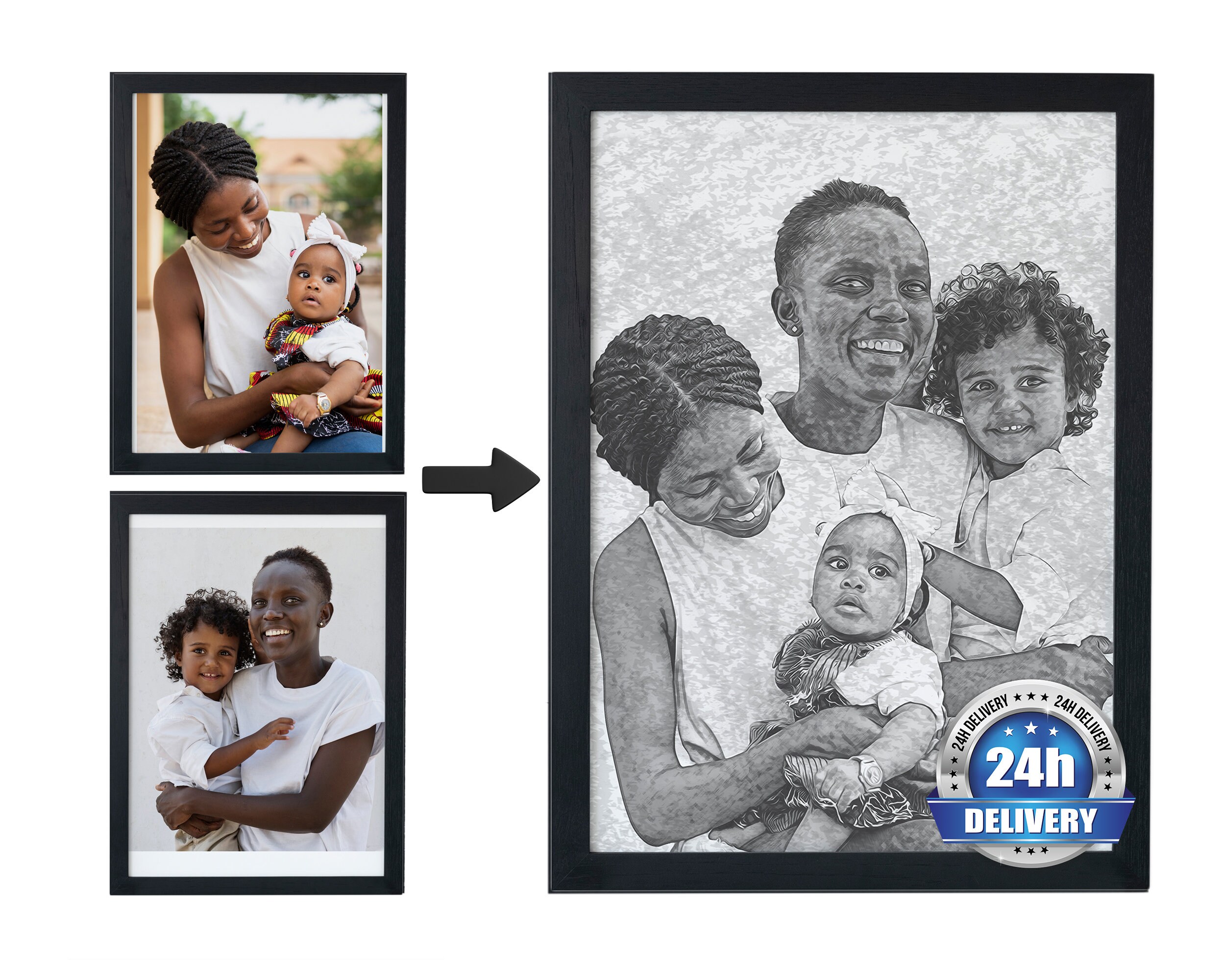 Realistic Merge of Different Photos Add Deceased Loved One to - Etsy