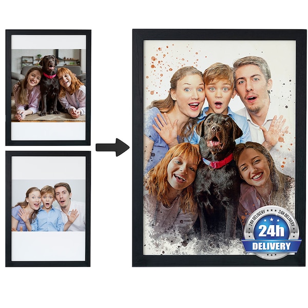 Family Portrait From Multiple Photos - Etsy
