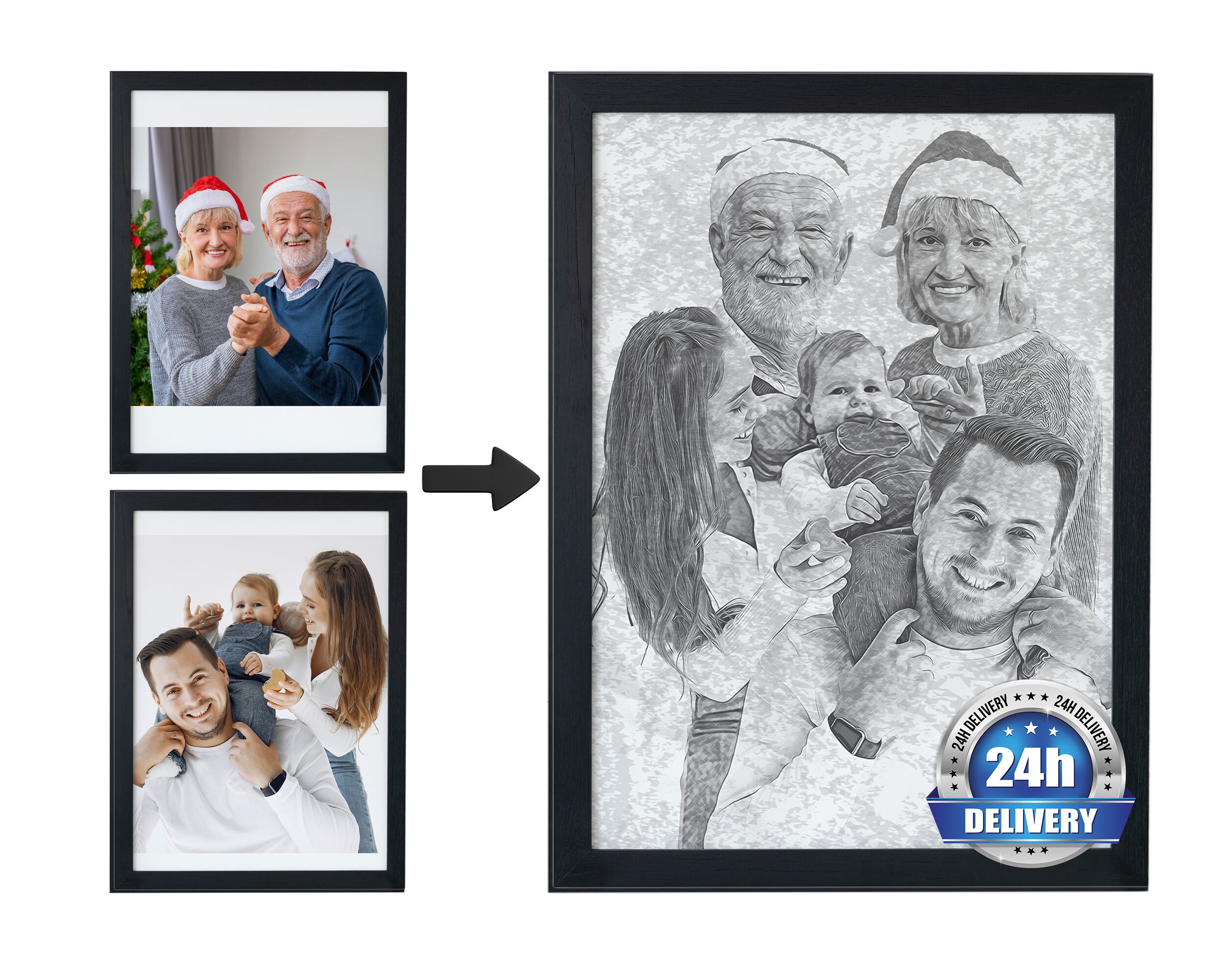 Realistic Merge of Different Photos Add Deceased Loved One to - Etsy