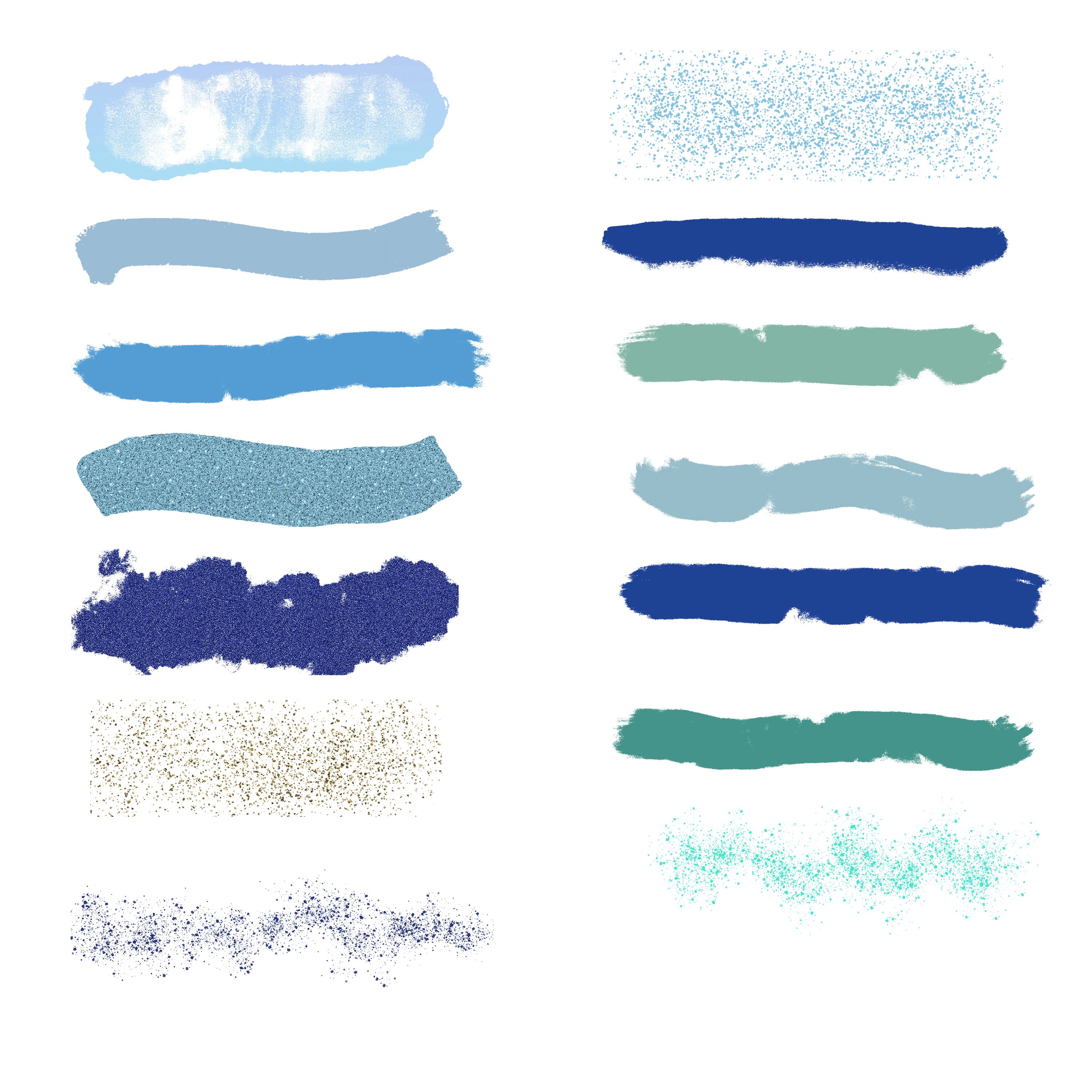 Blue Watercolor Brush Strokes | Clipart | Digital Paint Elements ...