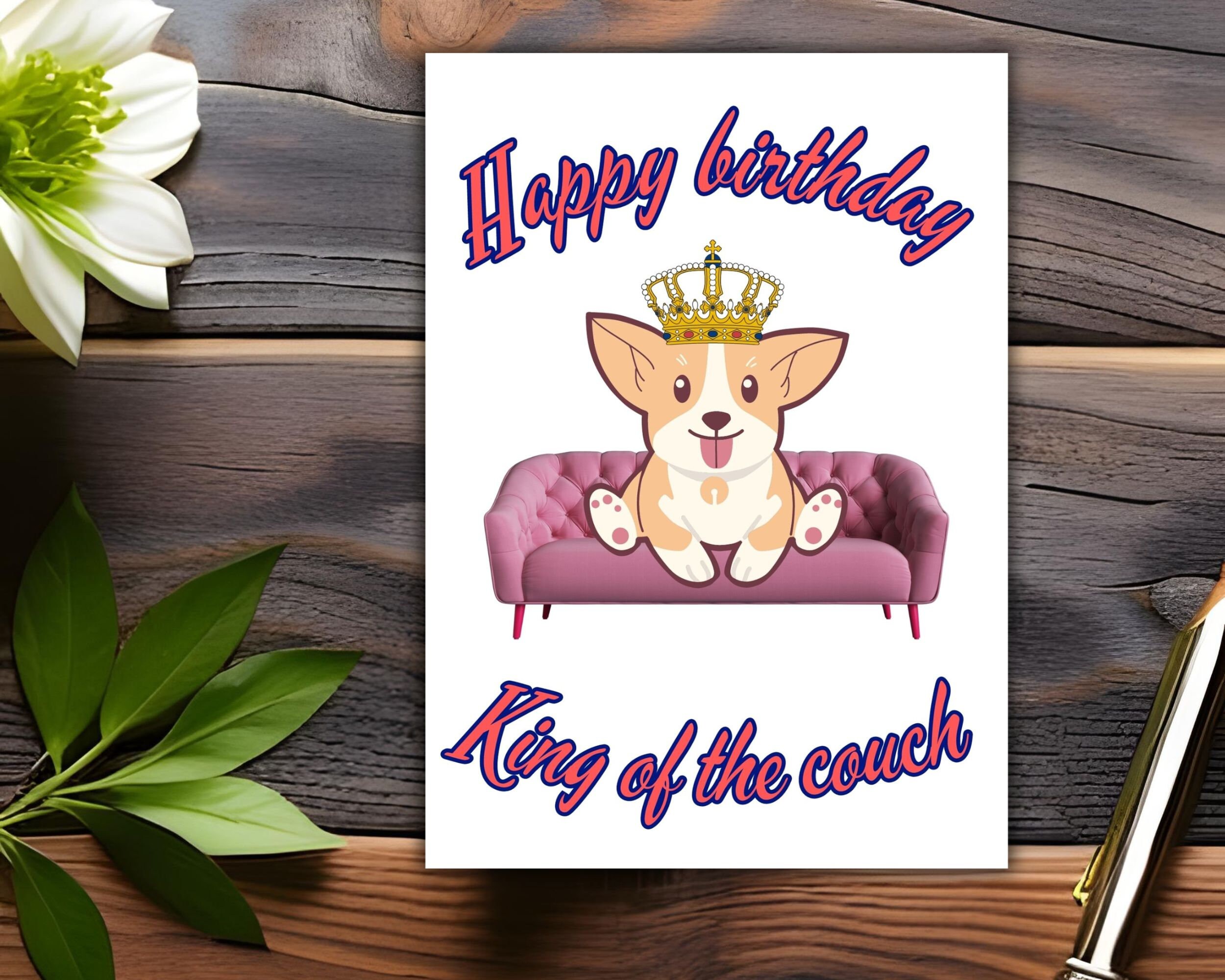 Printable King of the Couch Birthday Card. Instant Humorous Card for ...