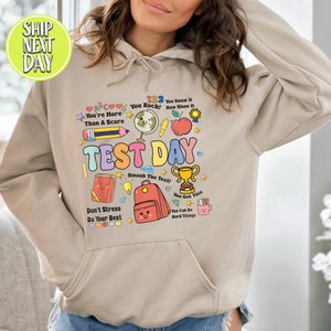 Retro Teacher School Testing Day Sweatshirt, Testing Team Teacher ...