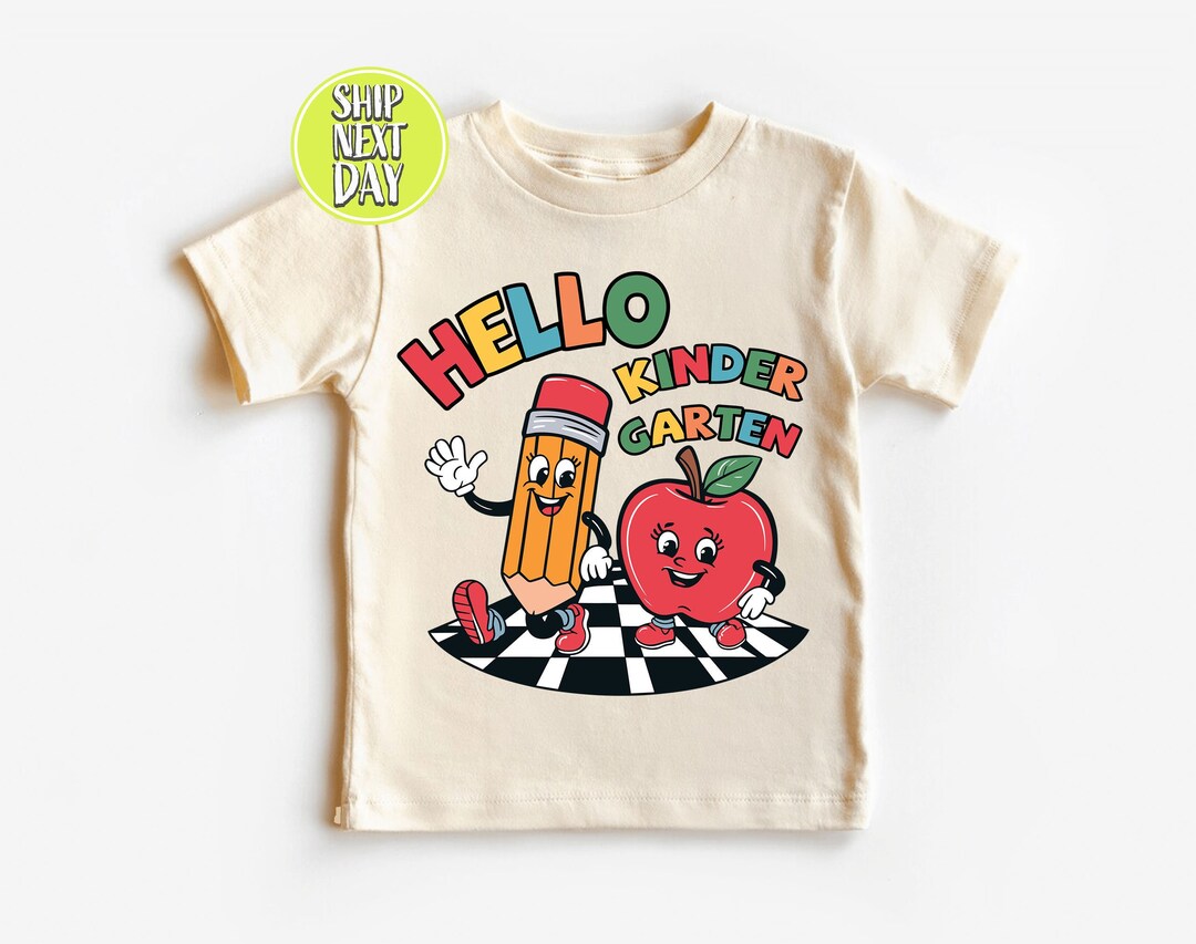 Hello Kindergarten Pencil and Apple Friends Shirt, First Day of School ...