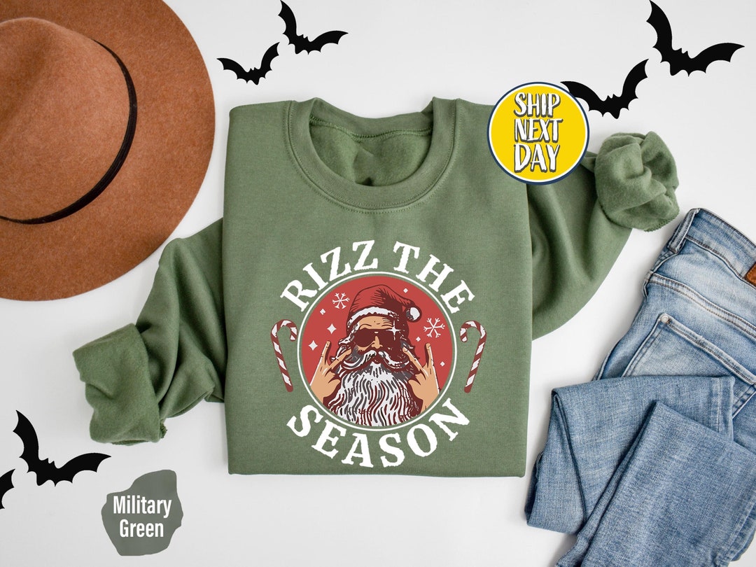 Rizz the Season Merry Rizzmas Santa Claus Sweatshirt, Rizz Christmas ...