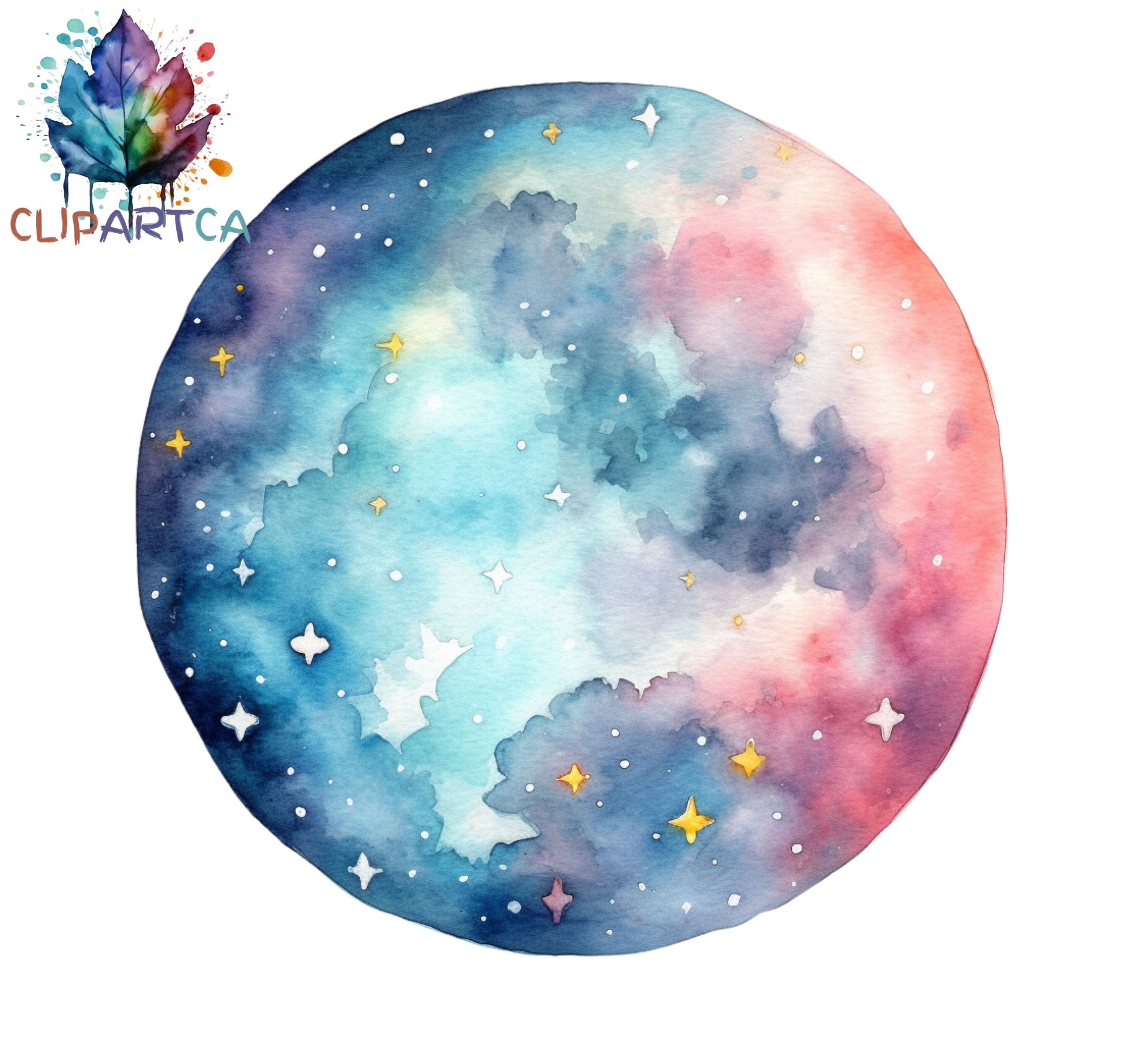 9 Watercolor Moon Clipart's Instant Download for Commercial Use ...