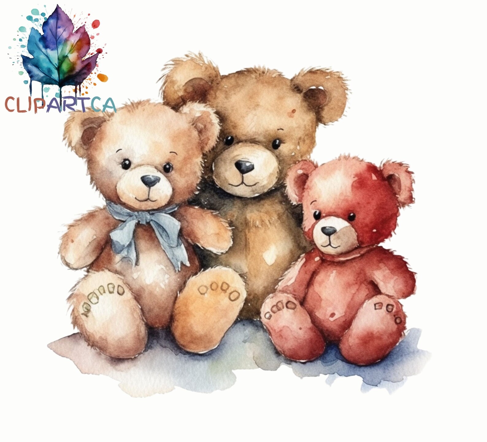 9 Watercolor Teddy Bear Clip Art, High Quality, Bear, Teddy Bear, Cute ...