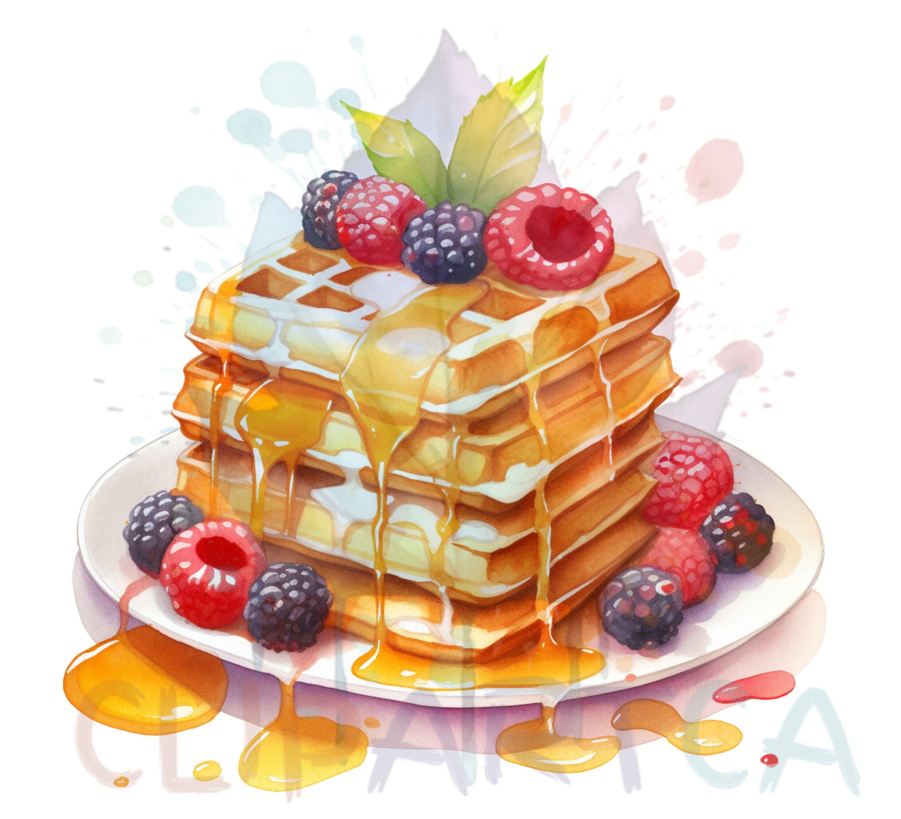 Watercolor Breakfast Clipart Instant Download for Commercial Use-for ...