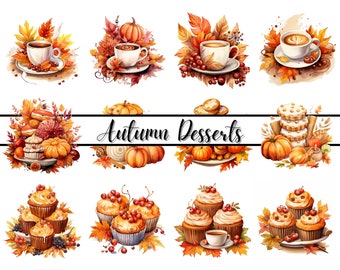 PNG Fall Clipart Autumn Clipart Watercolor Fall Floral - Etsy