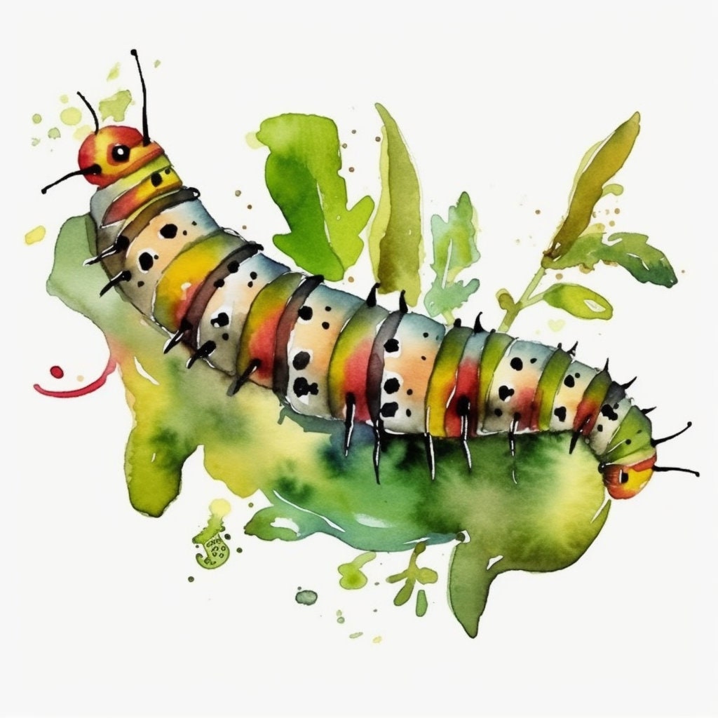 9 Watercolor Caterpillars Clipart-baby Clipart, Animal Clipart ...