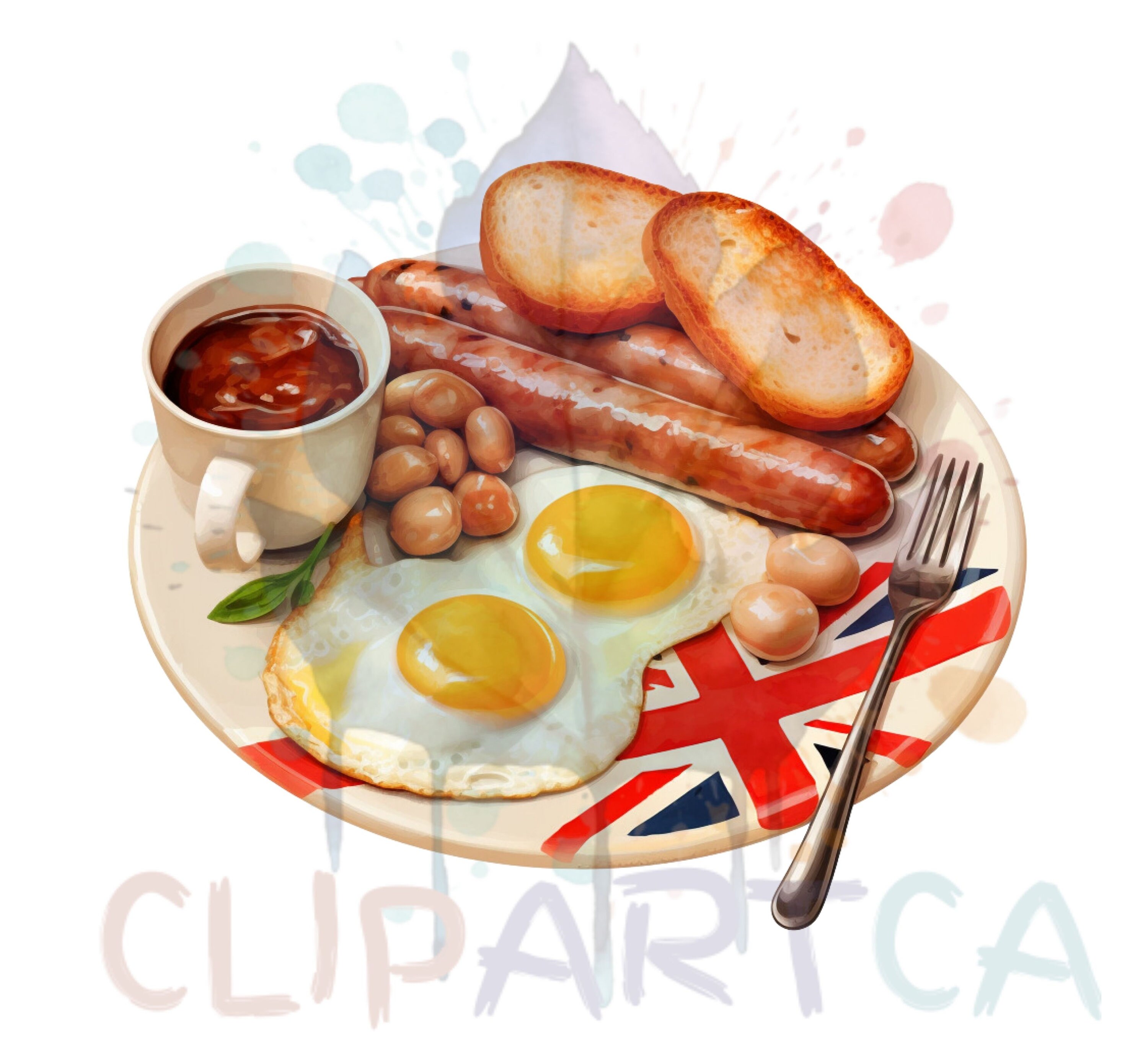 Watercolor Breakfast Clipart Instant Download for Commercial Use-for ...