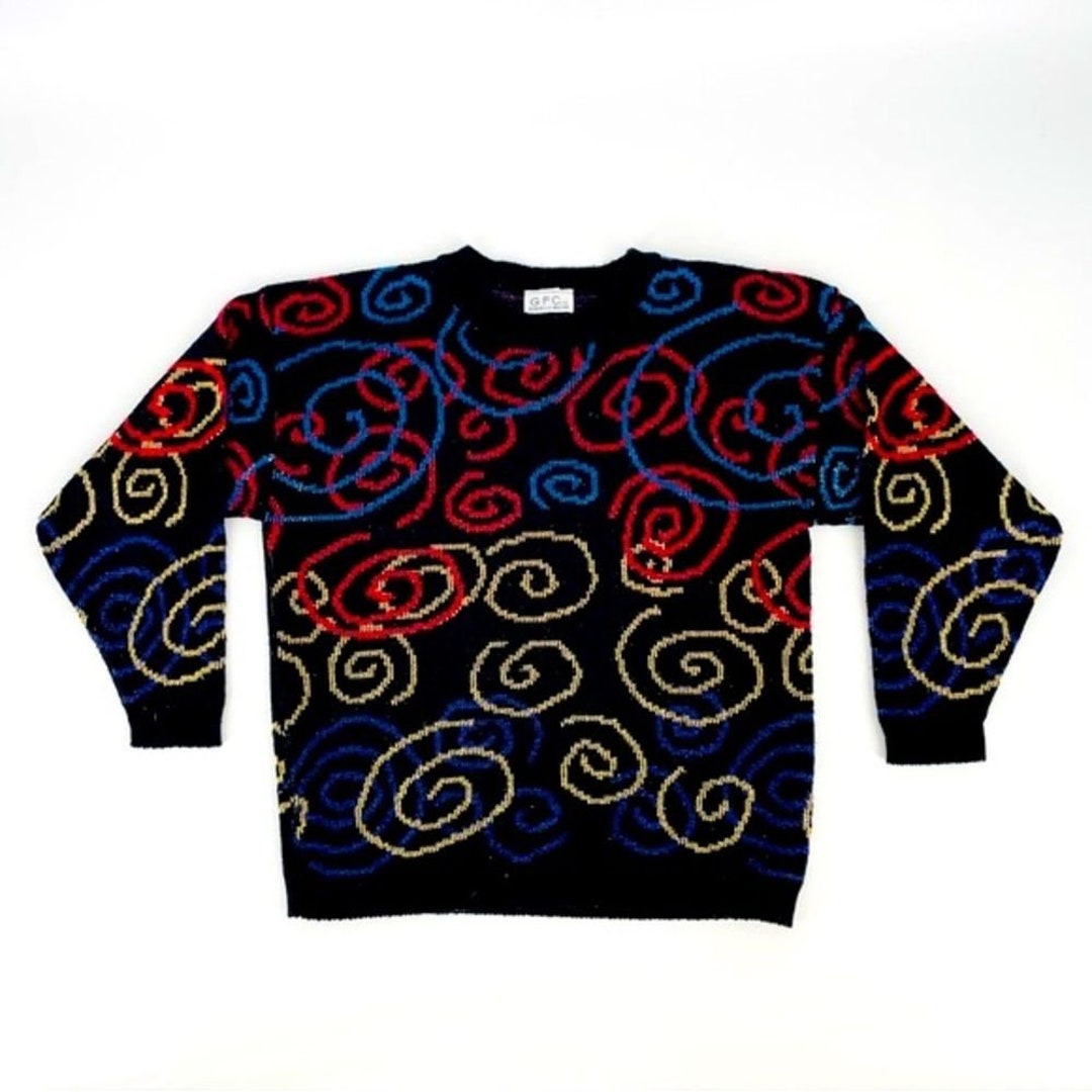 1980s 1990s Womans Swirl Sweater - Etsy