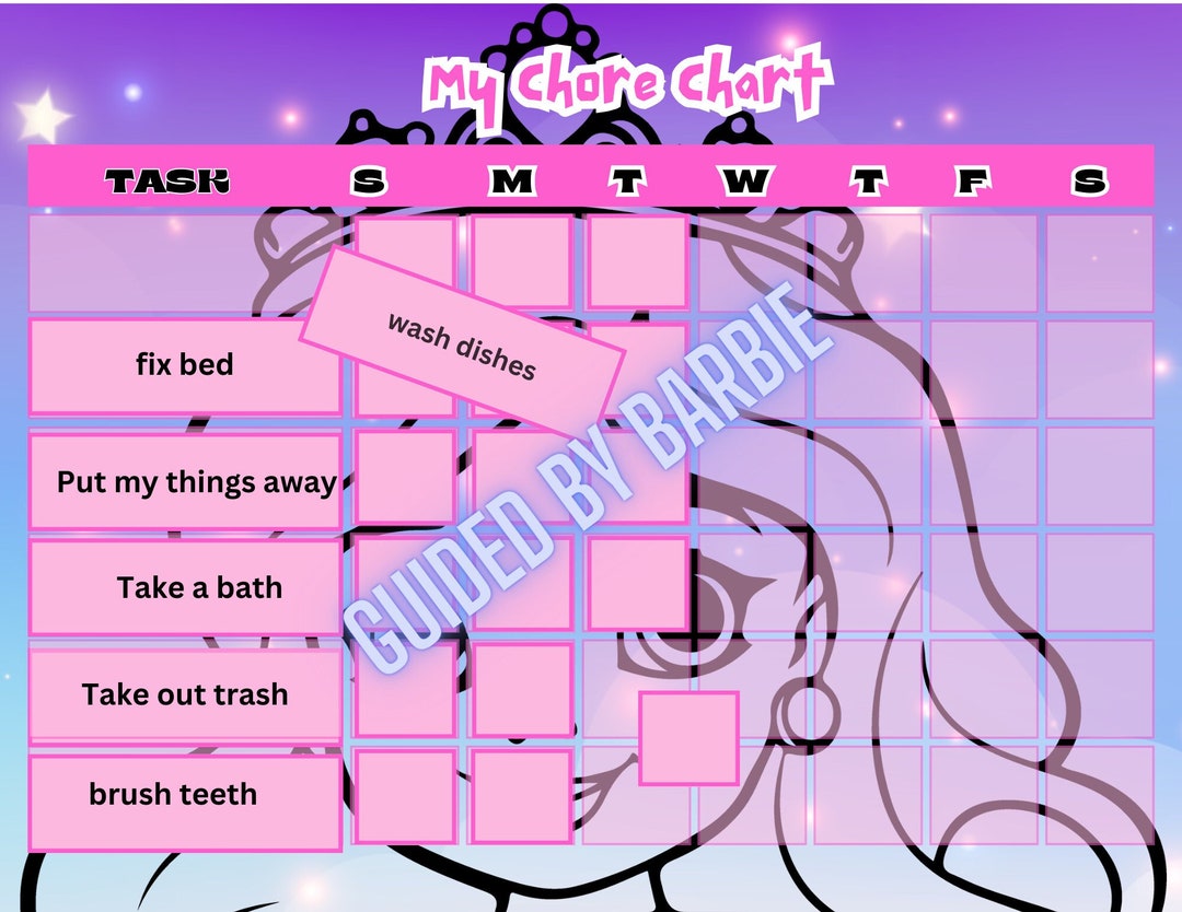 Princess Chore Chart With Chart, Task Cards, and Tokens - Etsy