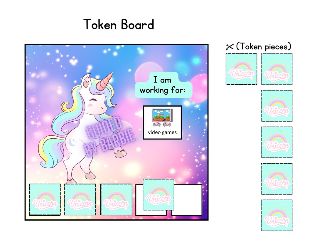 Unicorn Token Board With Tokens and Rewards - Etsy